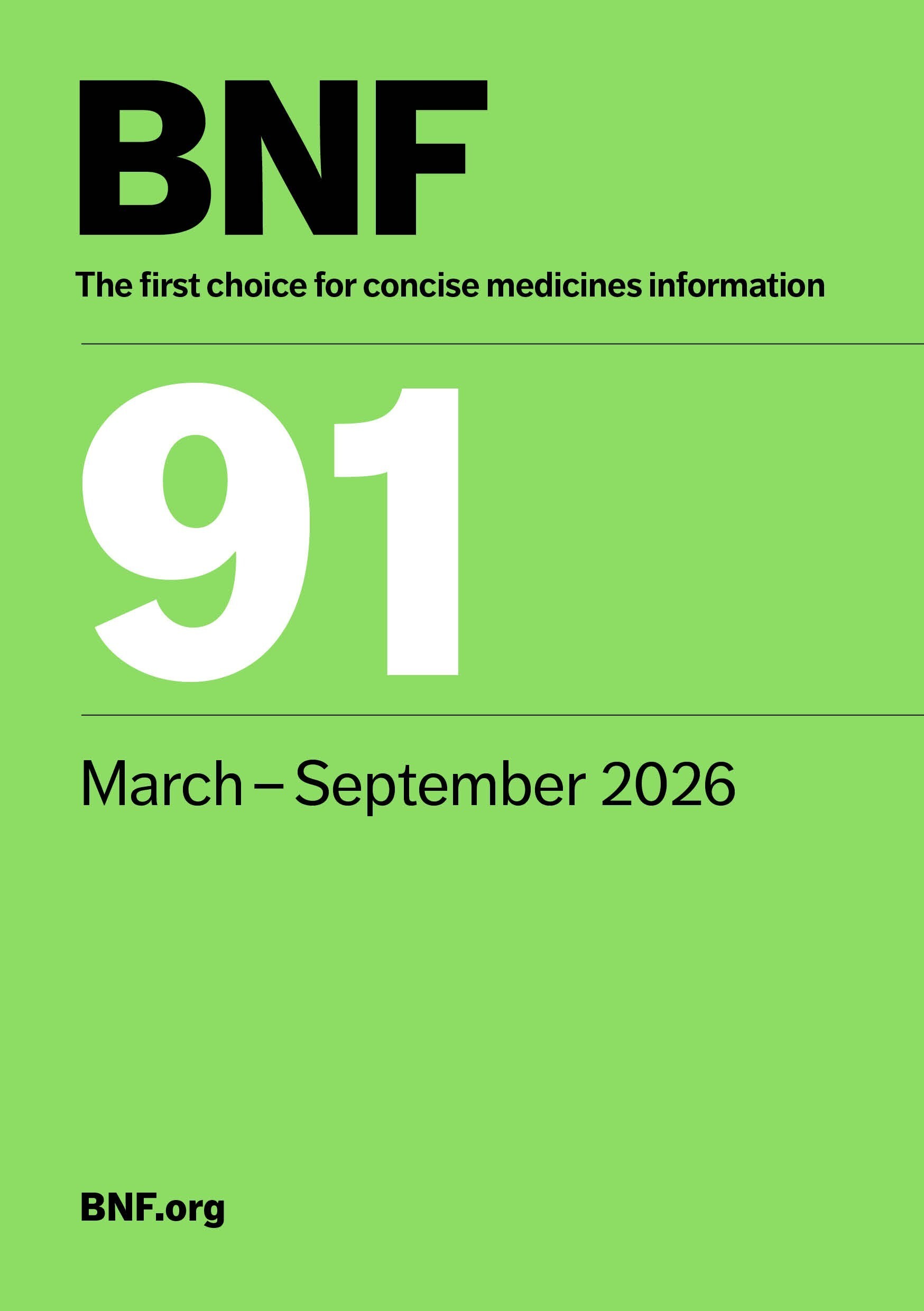 British National Formulary (BNF 91) March 2026 by Joint Formulary ...