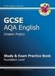 GCSE English AQA Unseen Poetry Study & Exam Practice Book - Foundation ...